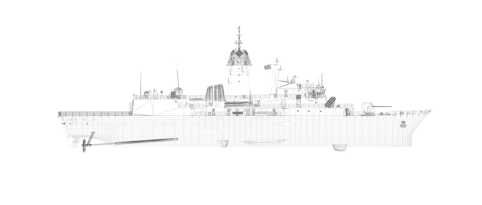 3D ANZAC Class Guided Missile Frigate - HMAS Anzac ASMDAMCAP Upgrade ...