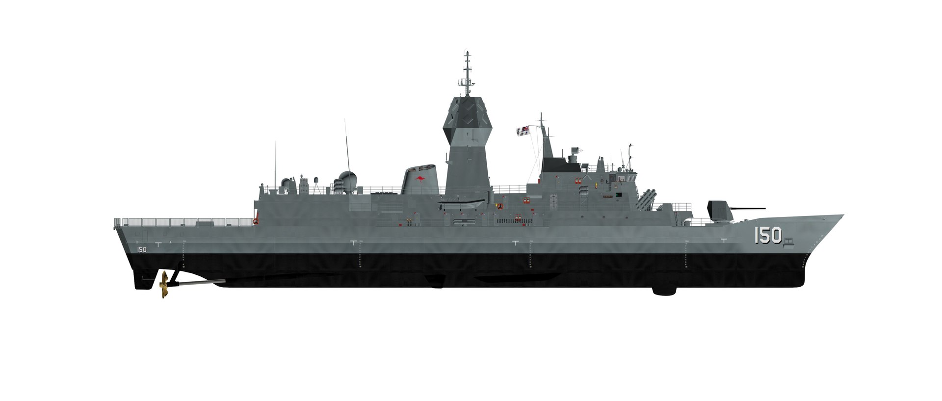 3D ANZAC Class Guided Missile Frigate - HMAS Anzac ASMDAMCAP Upgrade ...