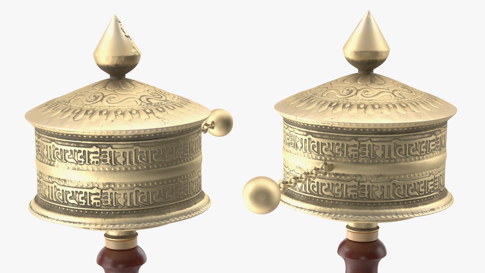 3D Tibetan Buddhist Hand Held Prayer Wheel Model - TurboSquid 2060257