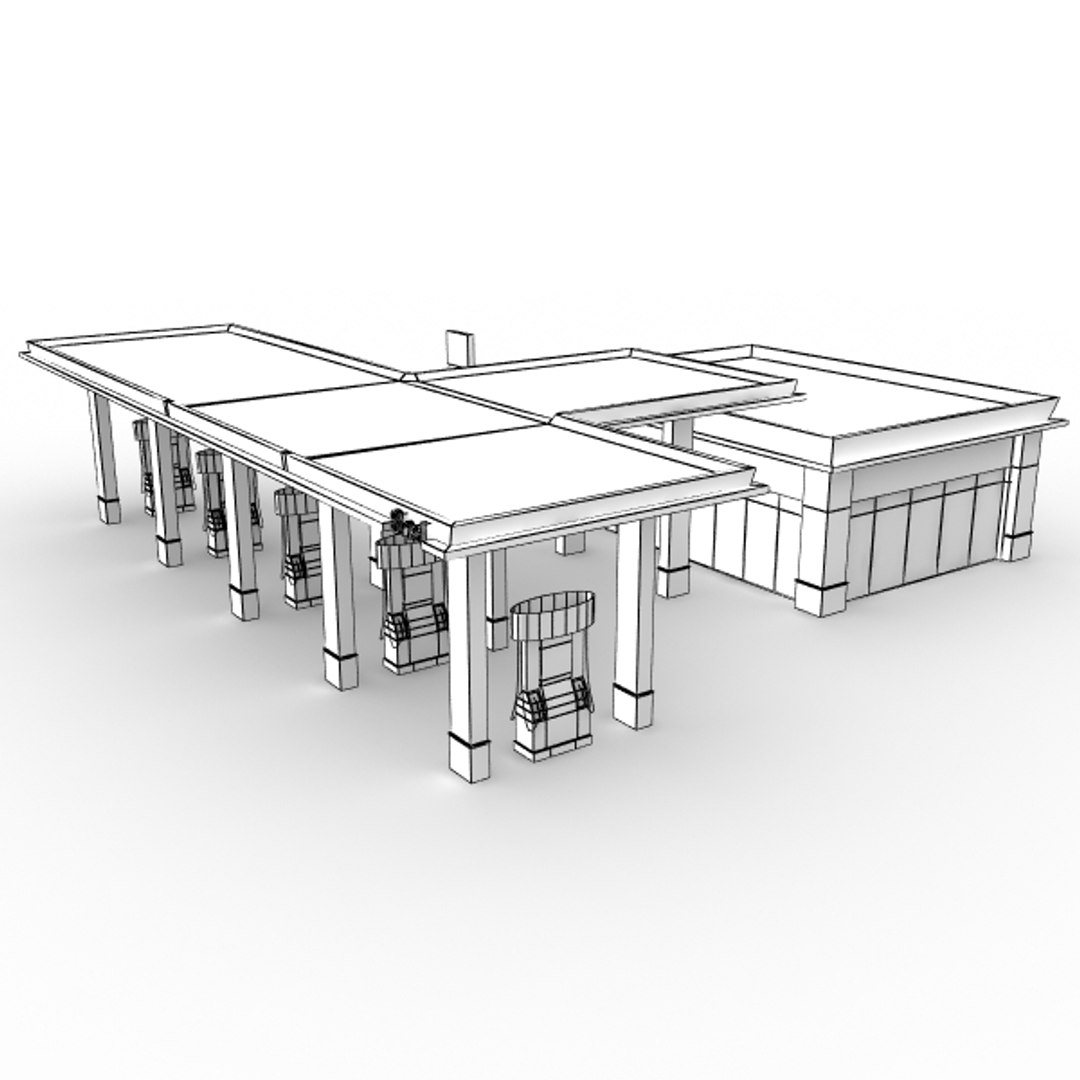 3d Gas Station Shell