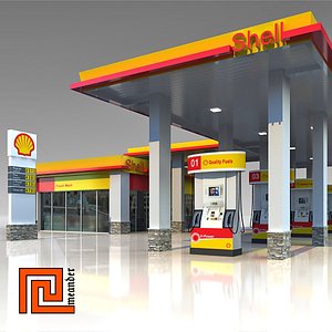 Low Poly 3D Shell Gas Station Models For Download | TurboSquid