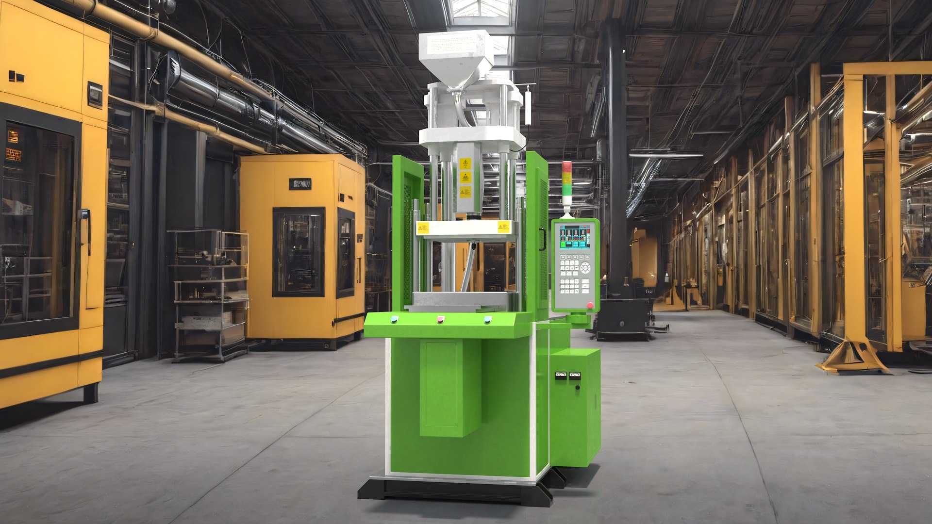 Vertical Plastic Injection Molding Machine Green 3D Model - TurboSquid ...