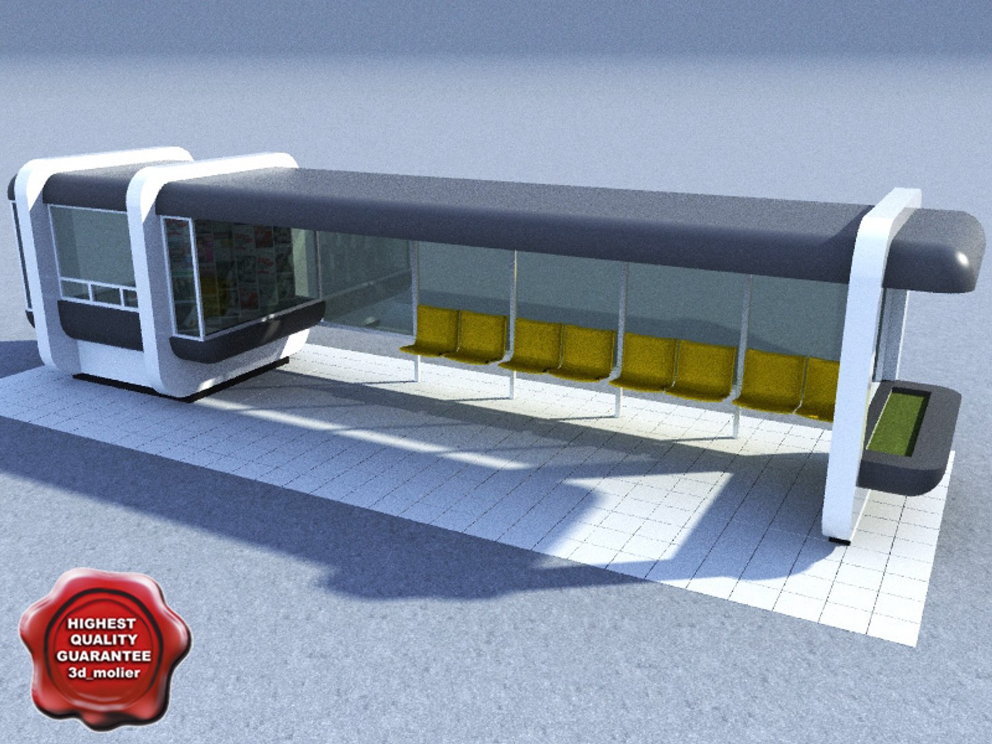 3d model bus stop v4