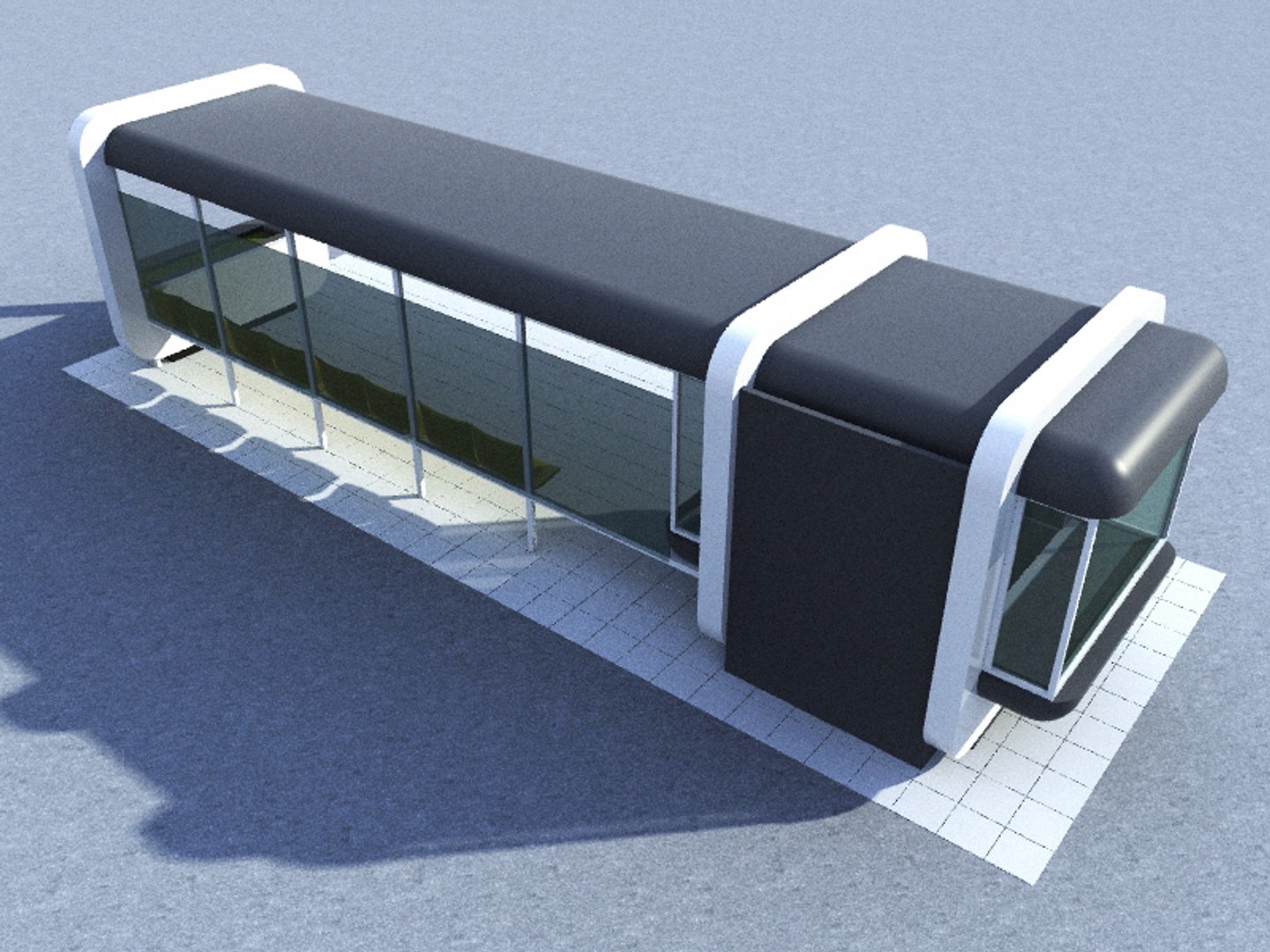 3d model bus stop v4