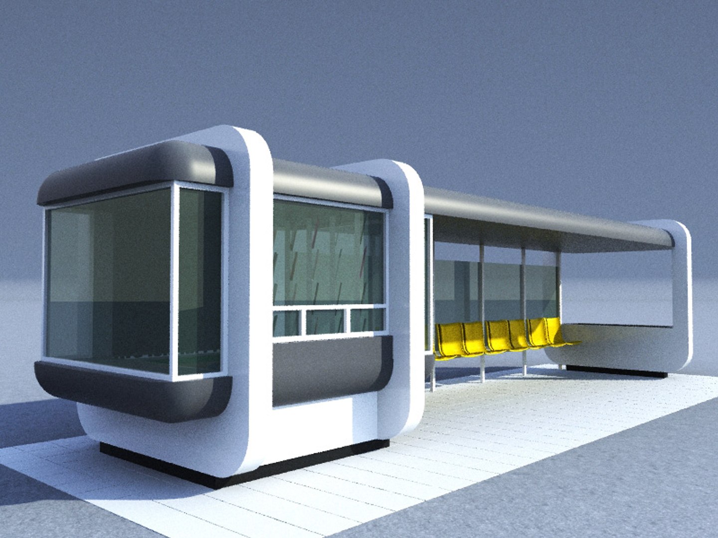 3d model bus stop v4