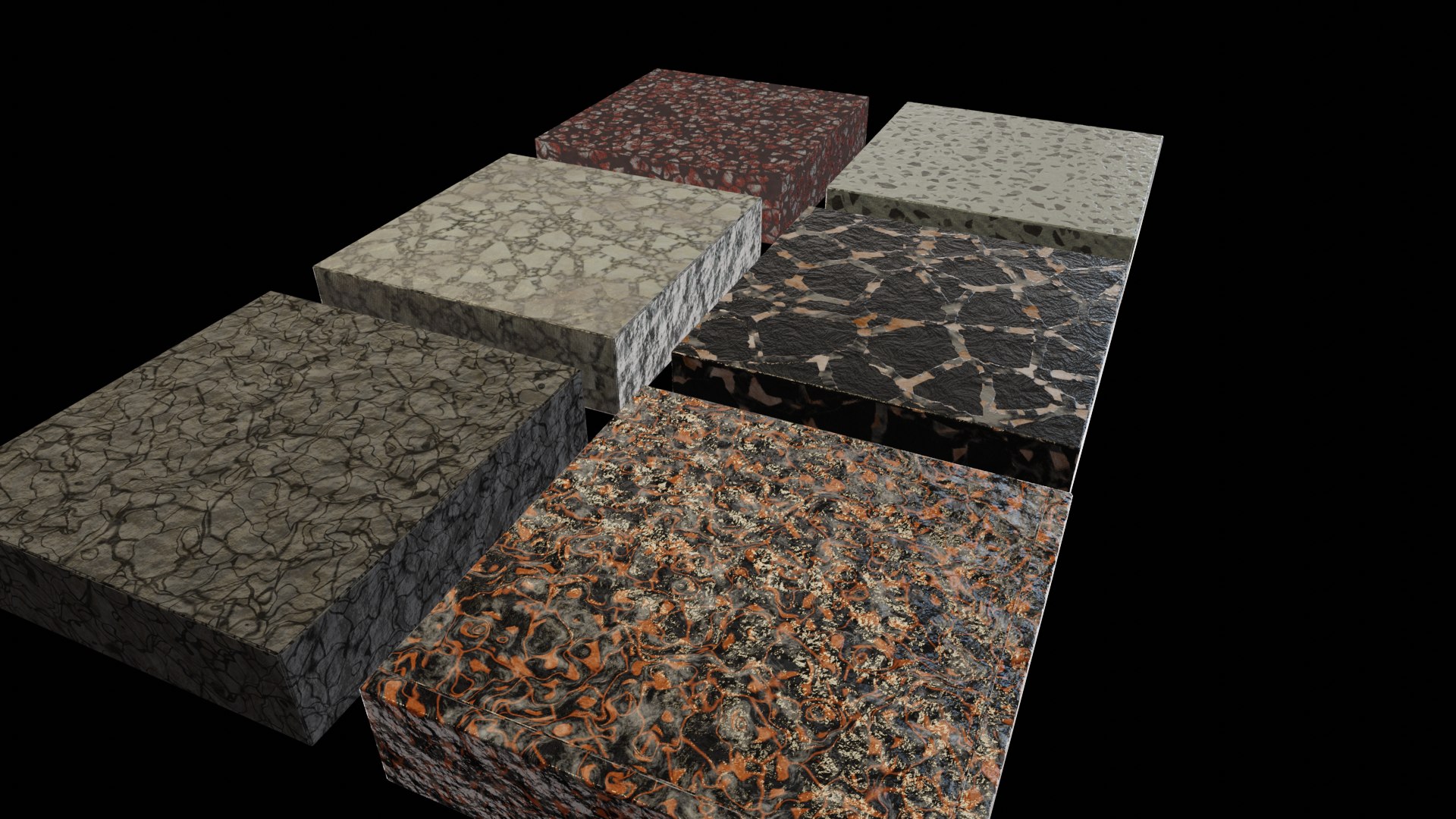 3D Terrazzo Marble Tile Texture Pack Of 6 - TurboSquid 2290414
