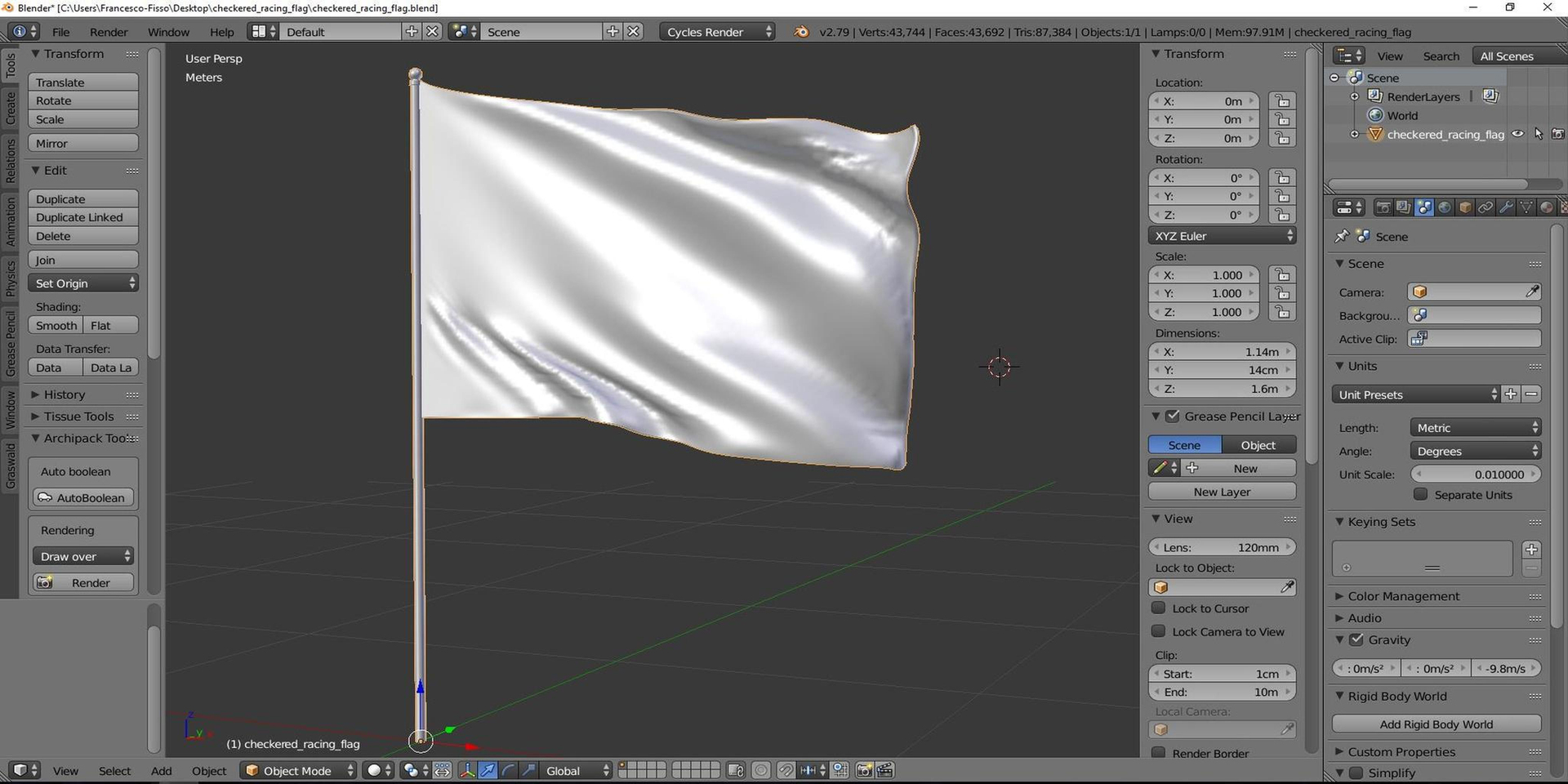 Checkered racing flag 3D model - TurboSquid 1387016