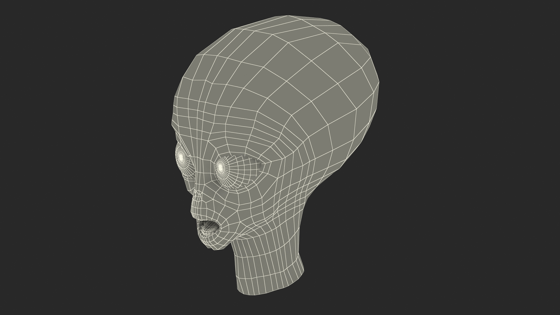 Space Alien Head 3D - TurboSquid 1604567
