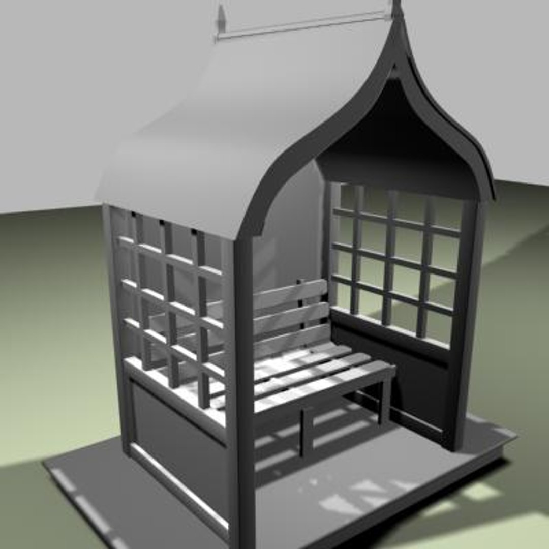 3d Oak Garden Arbour Model