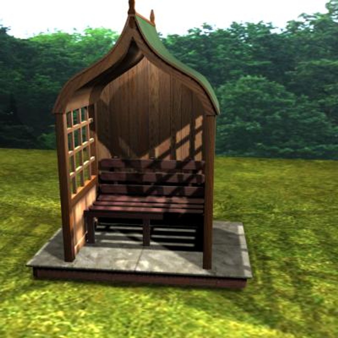 3d Oak Garden Arbour Model