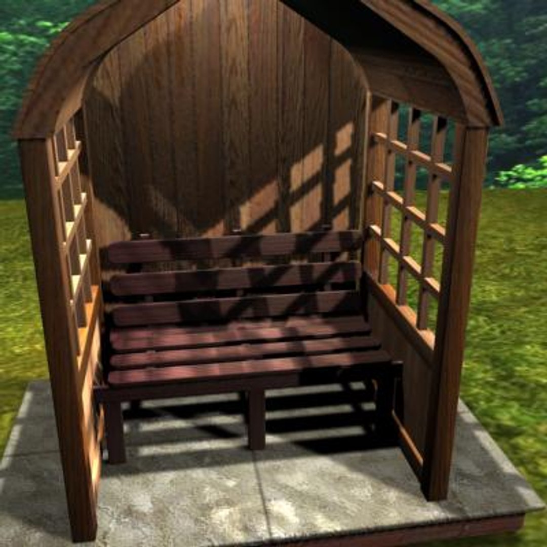 3d Oak Garden Arbour Model
