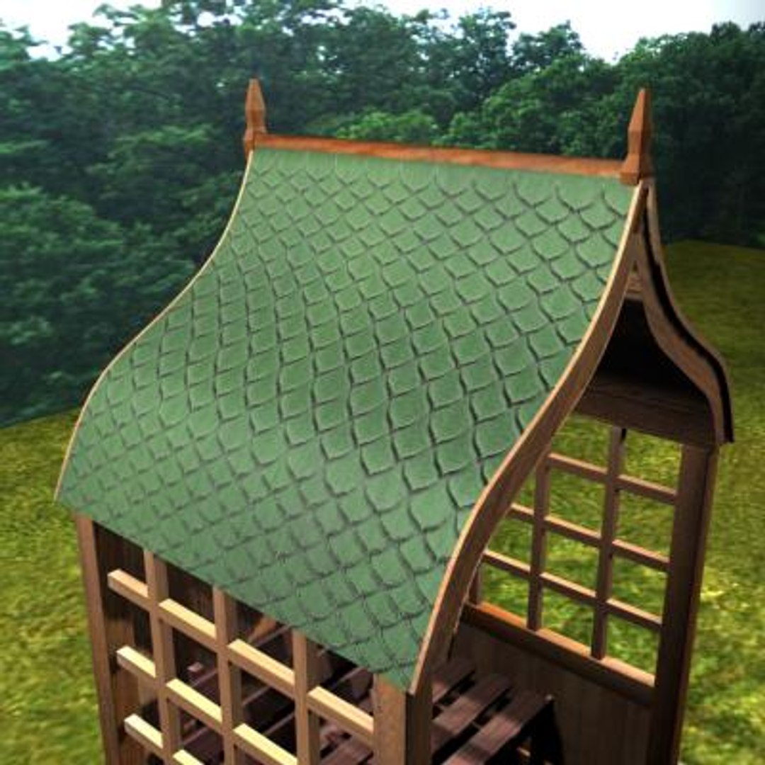 3d Oak Garden Arbour Model