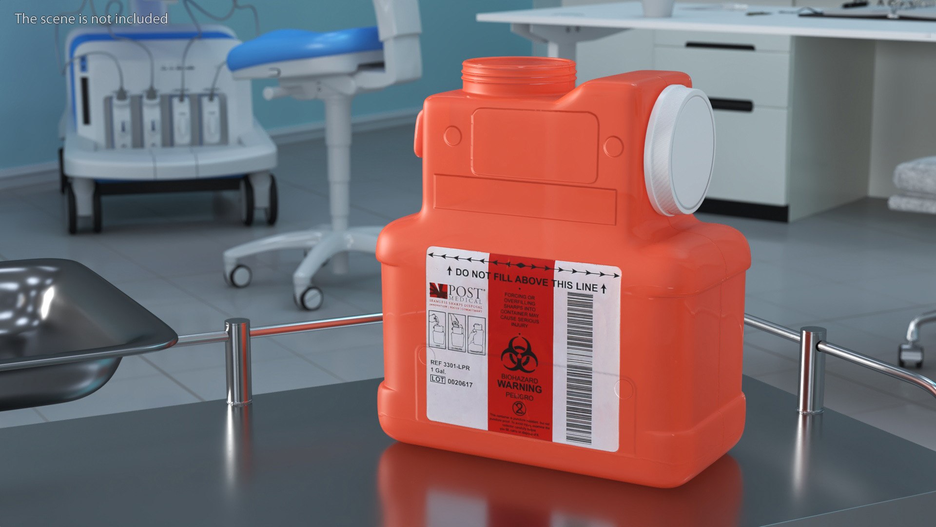 Medical Sharps Container Post Medical Model - TurboSquid 2402957
