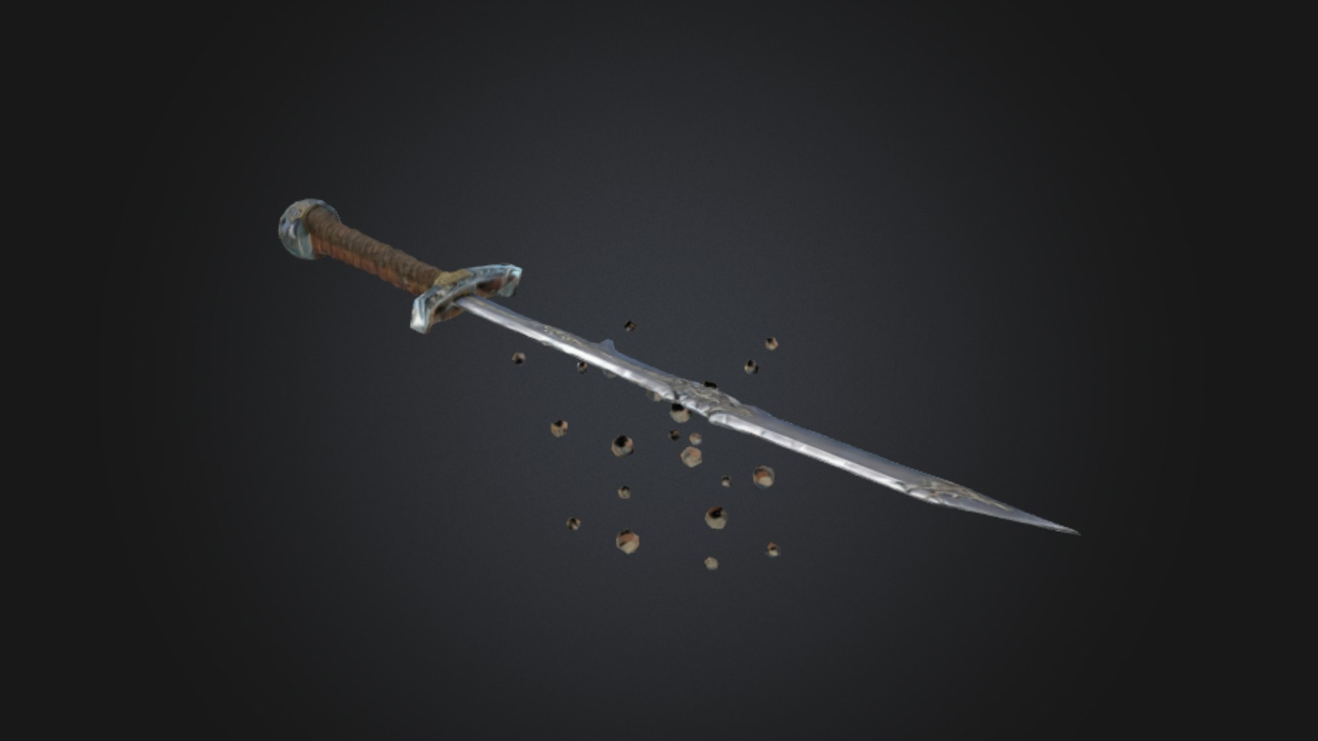 Stylized Game Ready Fantasy Sword 3K Triangles Low Poly FBX OBJ BLEND ...