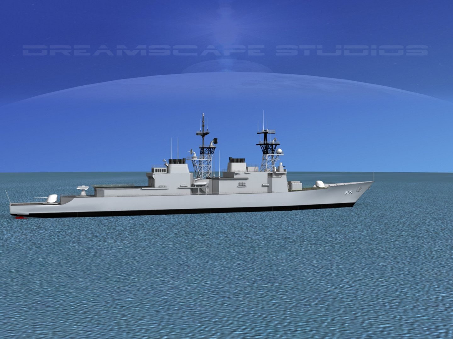 Destroyers Class Spruance 3d Model