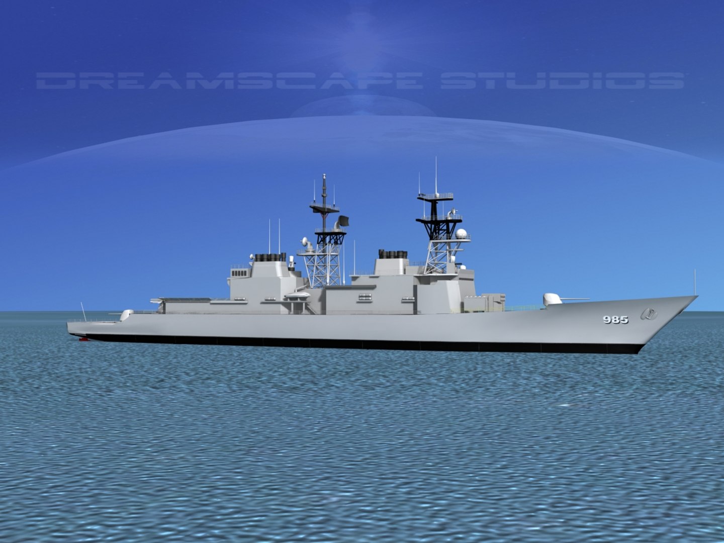Destroyers Class Spruance 3d Model