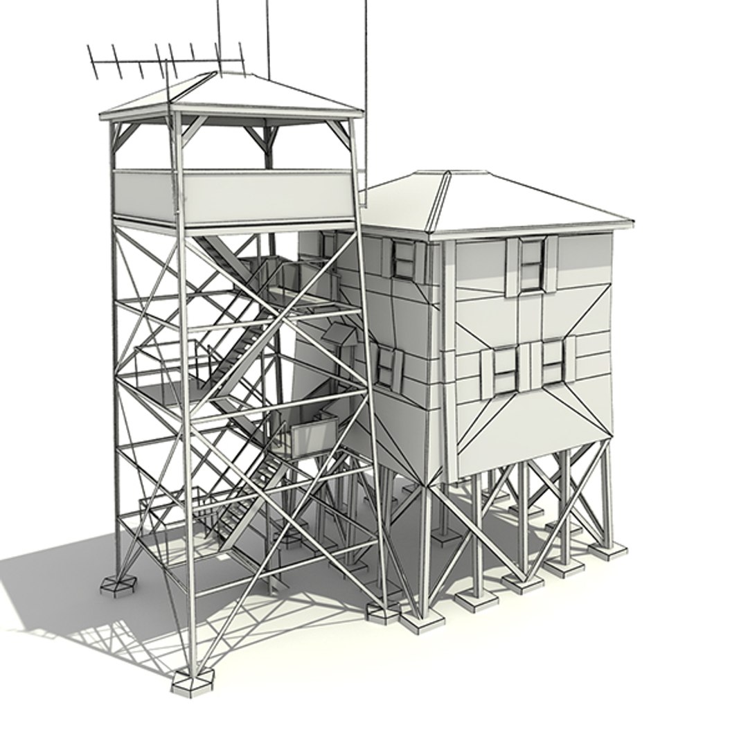 3dsmax Low-poly Radio Tower