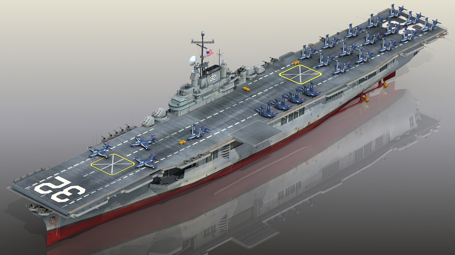3D Model Uss Leyte Cv-32 Cvs - TurboSquid 1541122