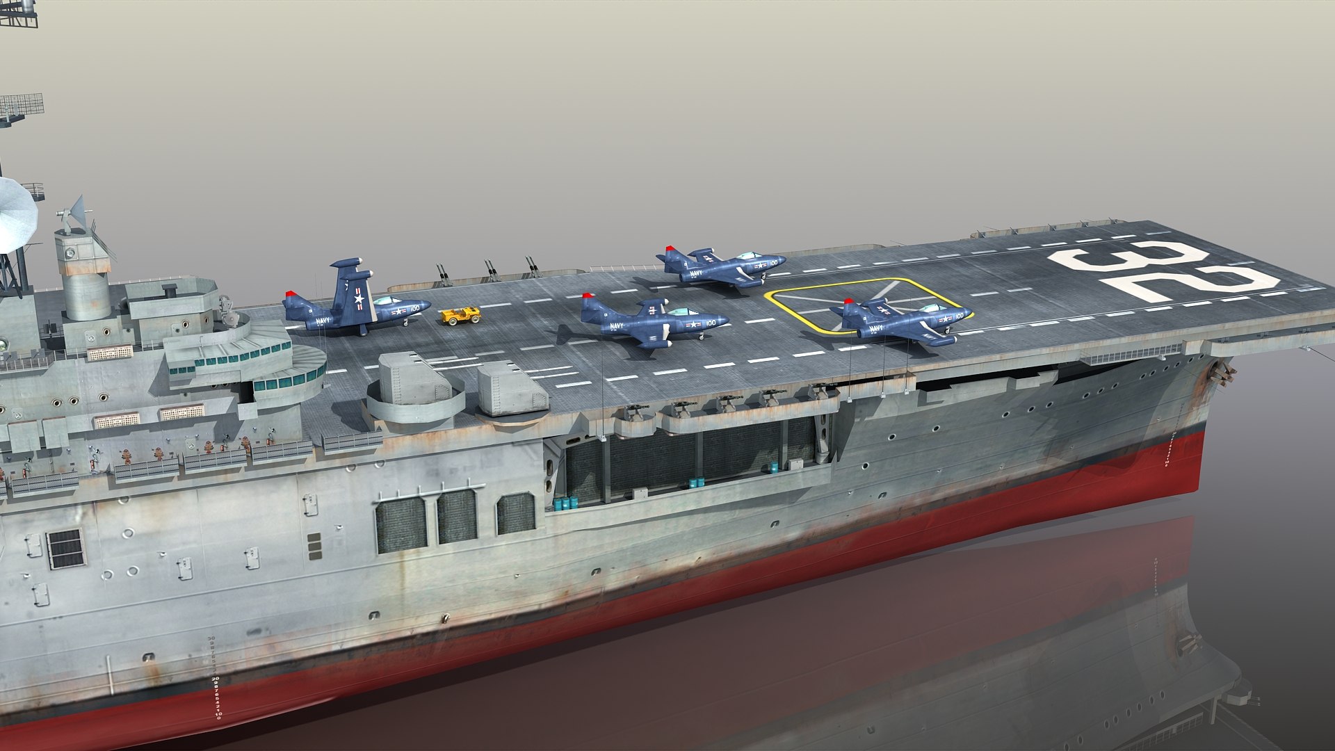 3D model uss leyte cv-32 cvs - TurboSquid 1541122