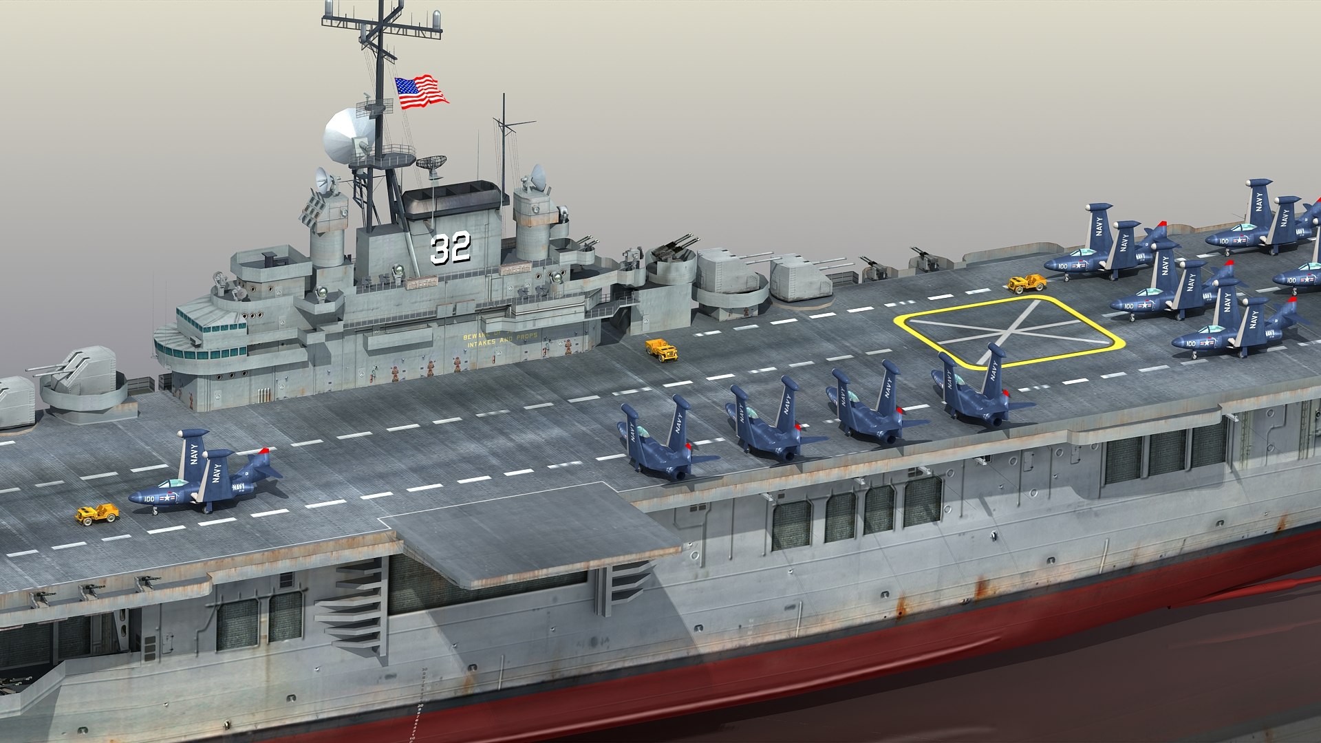 3D model uss leyte cv-32 cvs - TurboSquid 1541122
