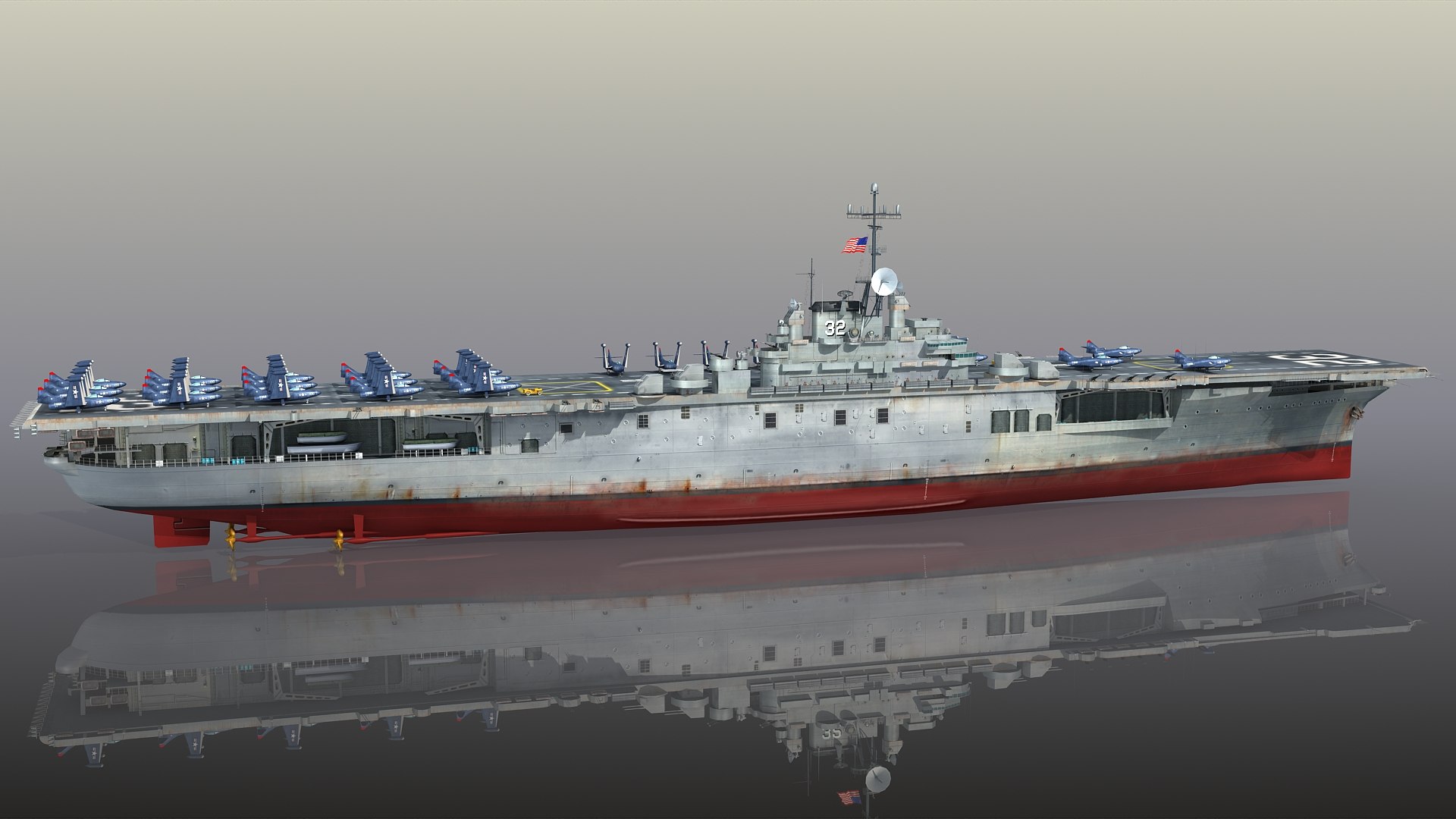3D model uss leyte cv-32 cvs - TurboSquid 1541122