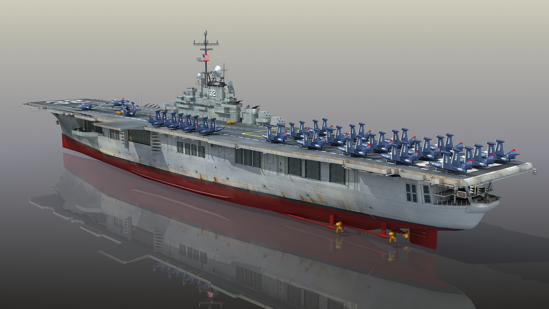 3D model uss leyte cv-32 cvs - TurboSquid 1541122