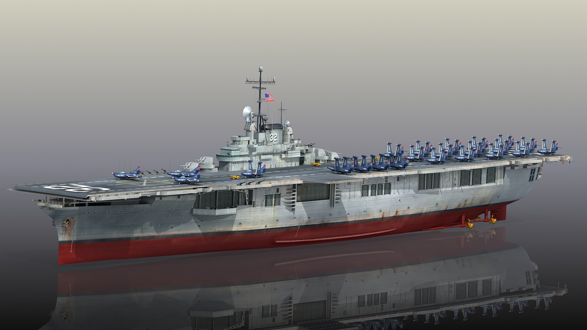 3D model uss leyte cv-32 cvs - TurboSquid 1541122