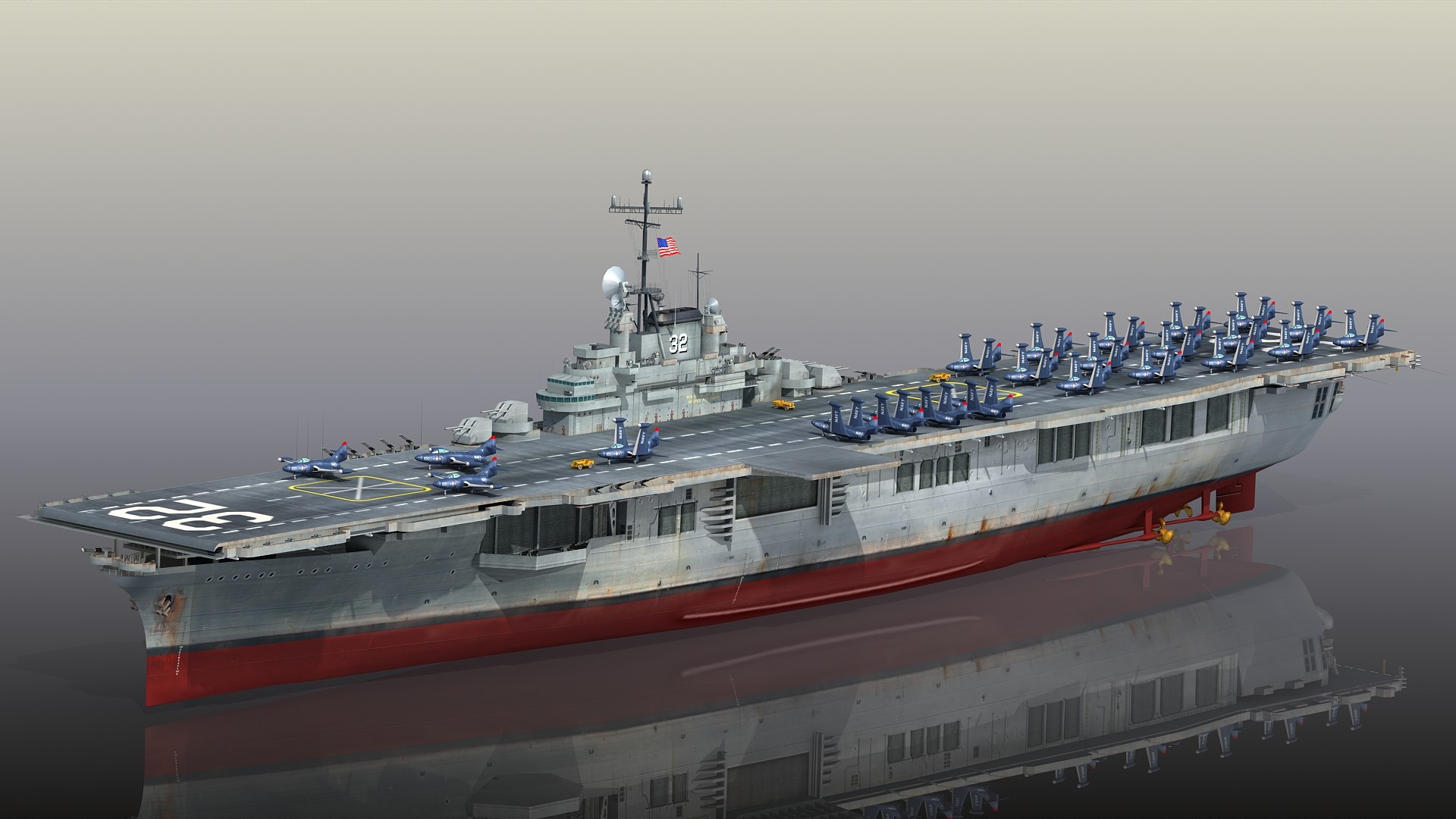 3D model uss leyte cv-32 cvs - TurboSquid 1541122