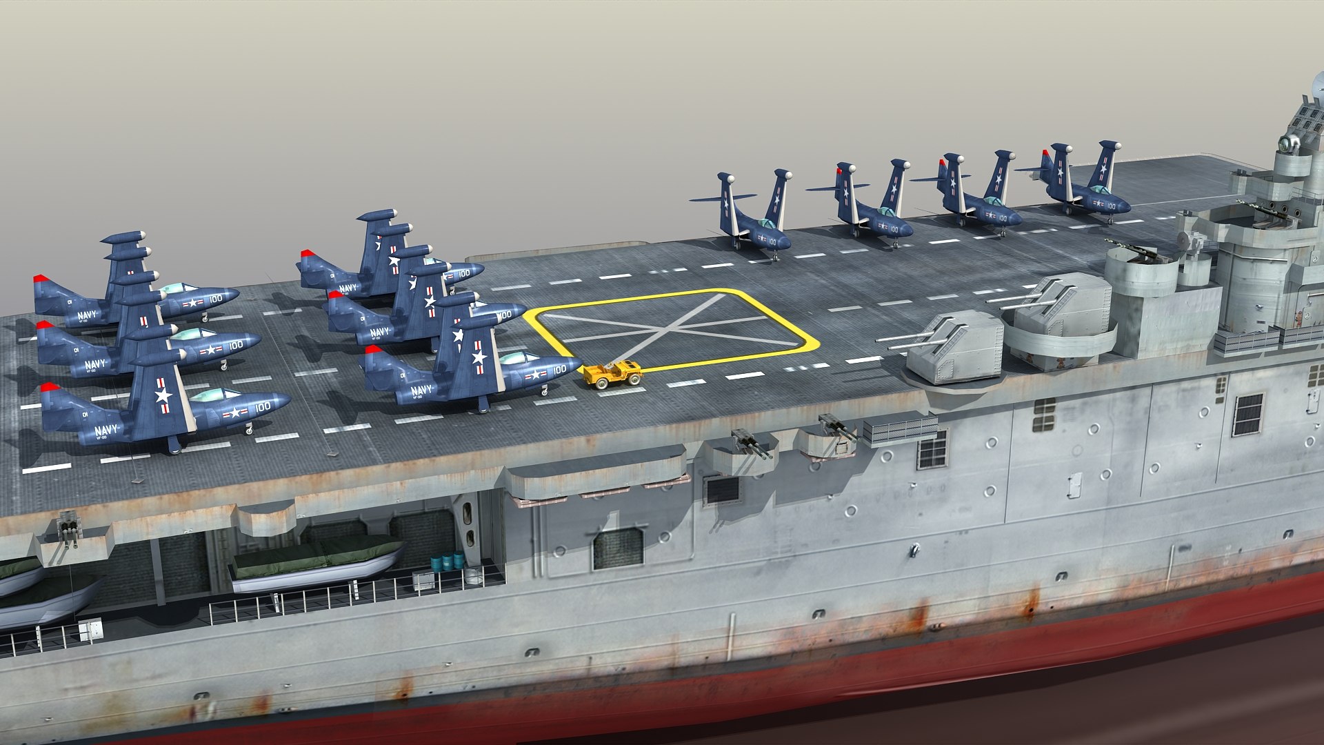 3D model uss leyte cv-32 cvs - TurboSquid 1541122