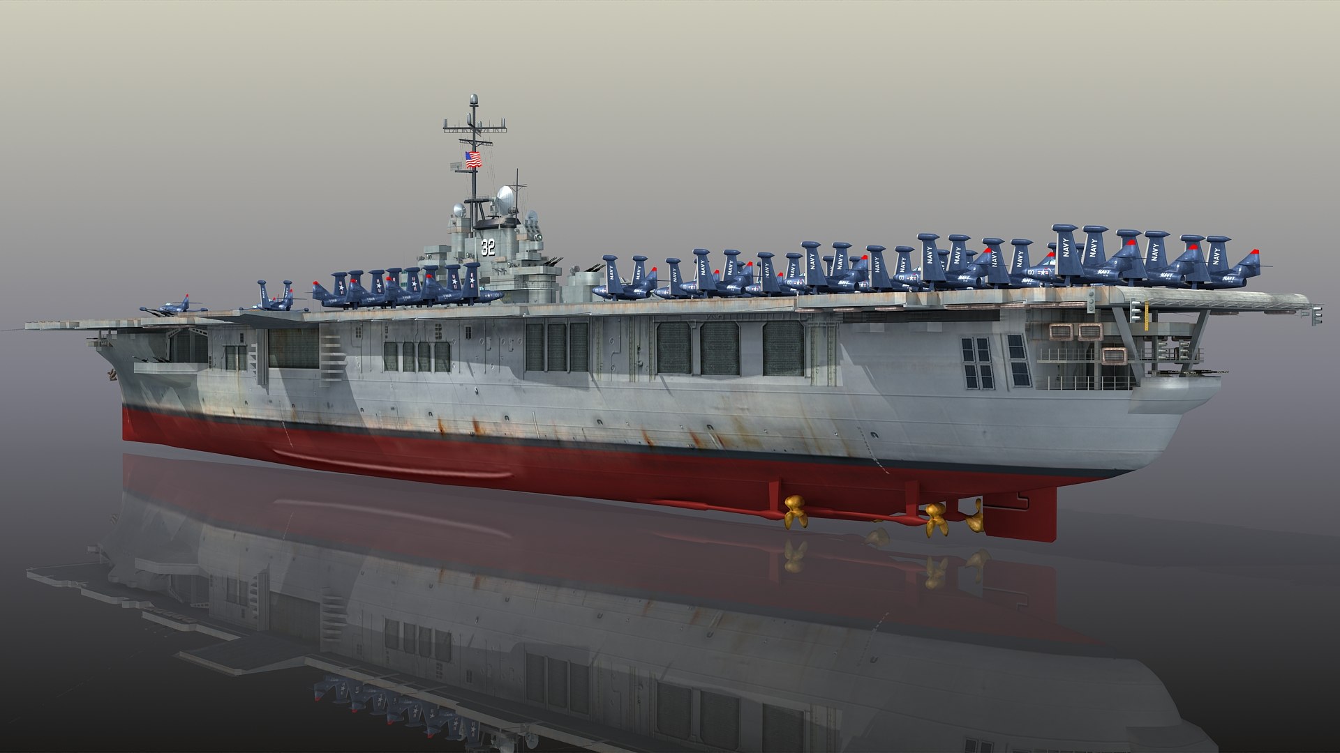 3D model uss leyte cv-32 cvs - TurboSquid 1541122