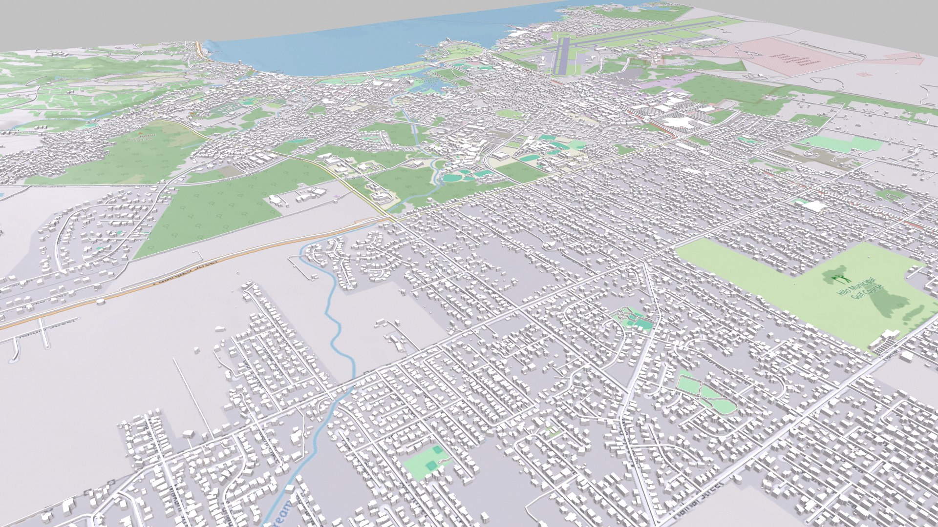 3D Model Cityscape Hilo Hawaii - TurboSquid 2305976