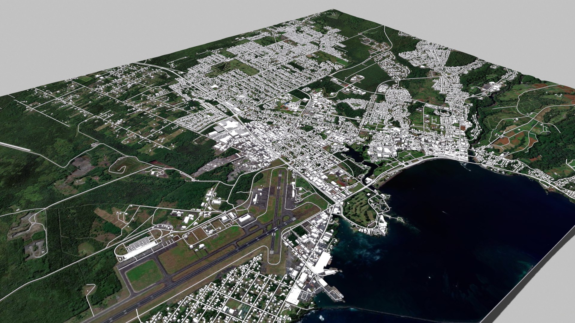 3D Model Cityscape Hilo Hawaii - TurboSquid 2305976