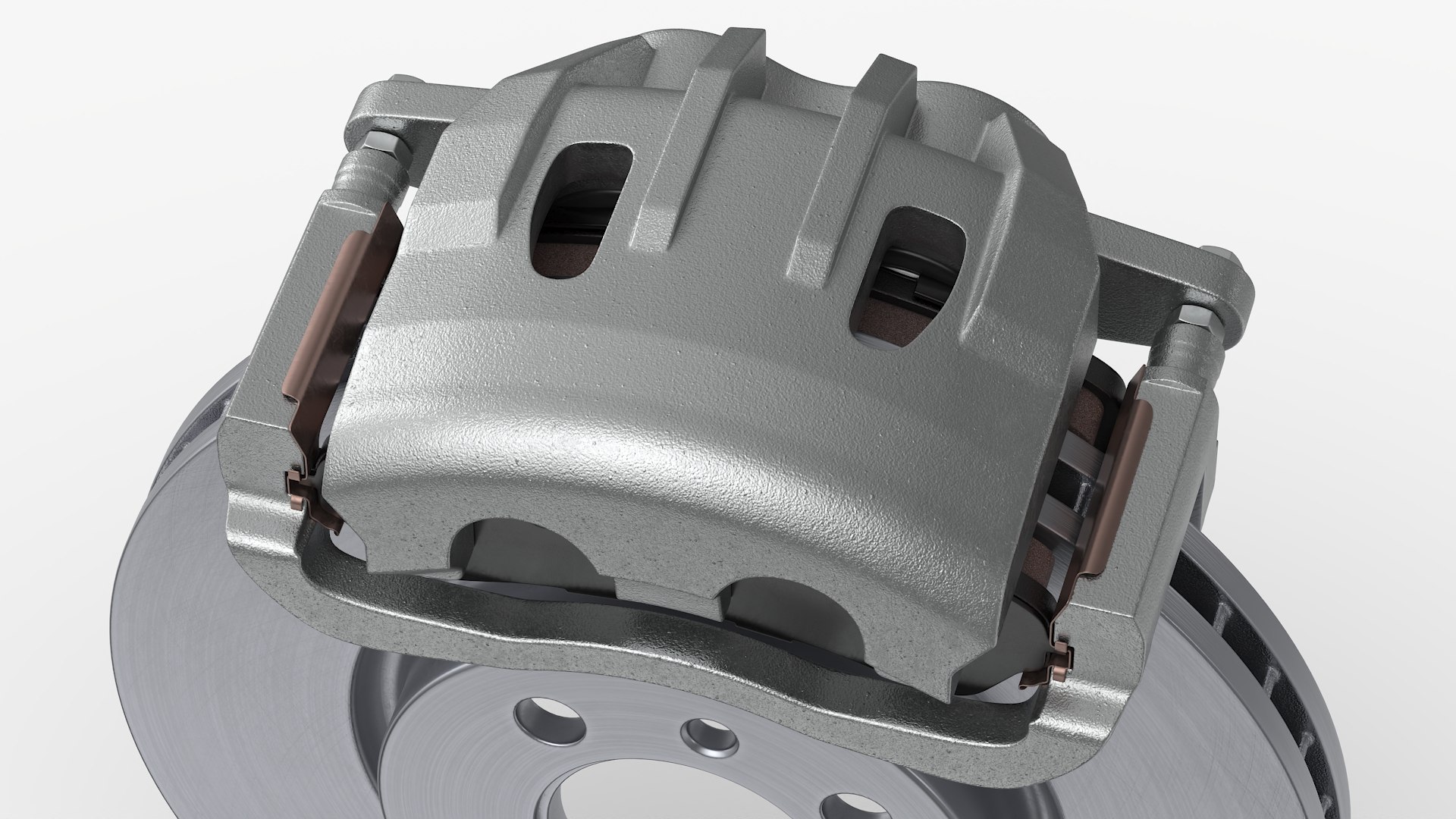 Perforated Ventilated Brake Disc With Silver Caliper Model - TurboSquid ...