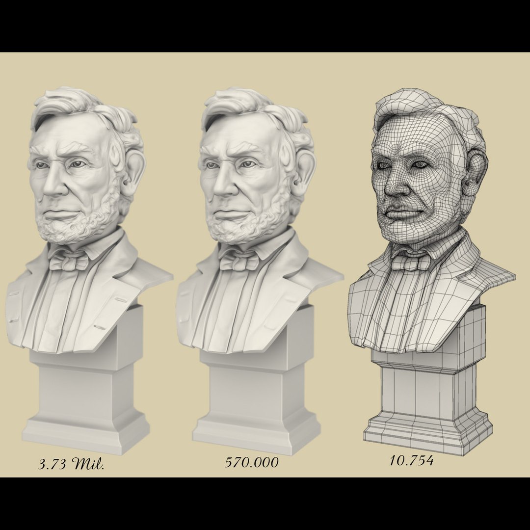 3d Model Abraham Bust Head