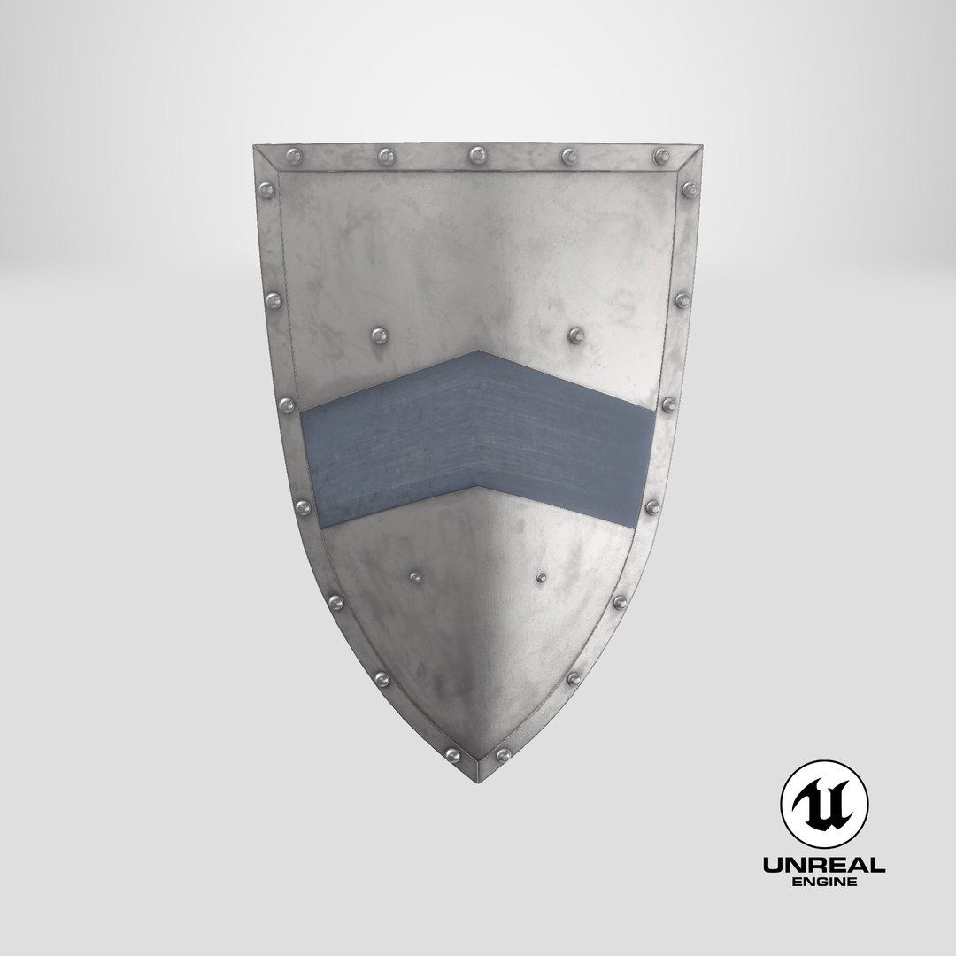 3d medieval metal shield