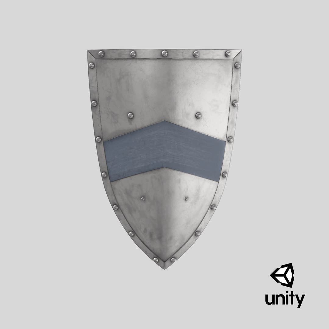 3d medieval metal shield
