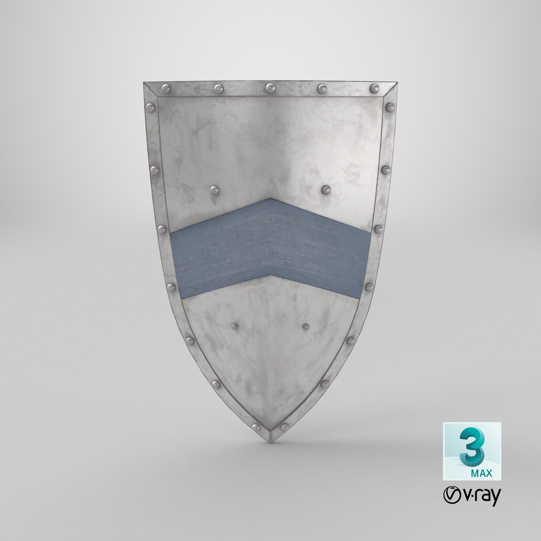 3d medieval metal shield