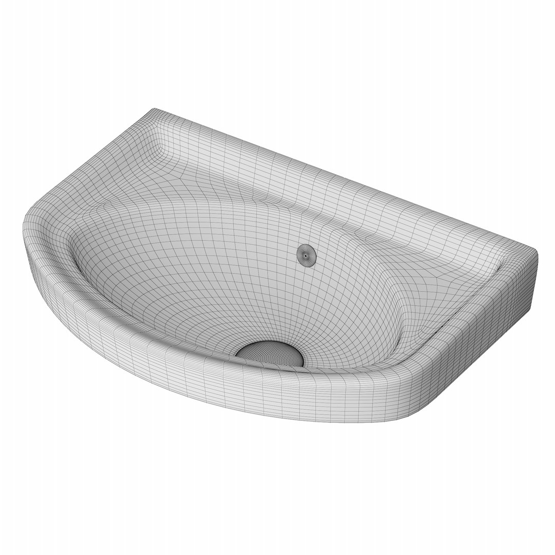 Wall Hung Rectangle Wash Basin Model - TurboSquid 1694178