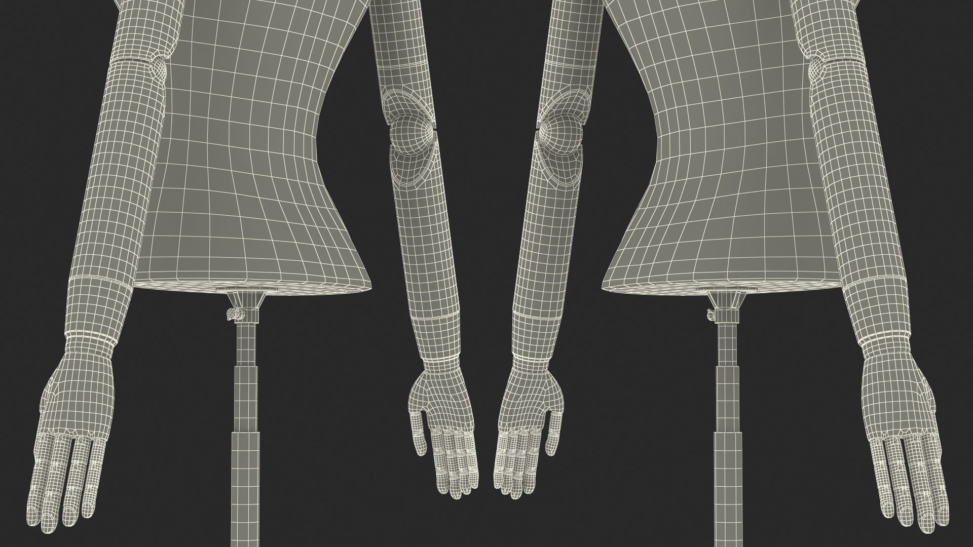 Female Flexible Half Body Mannequin Headless With Wooden Base 3D ...