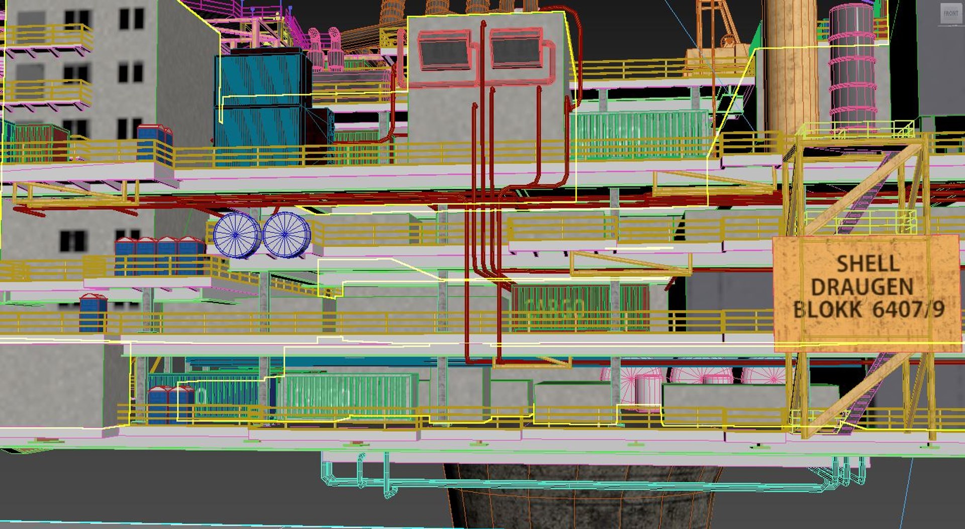 3D Oil Rig Platform Shell - TurboSquid 1227606