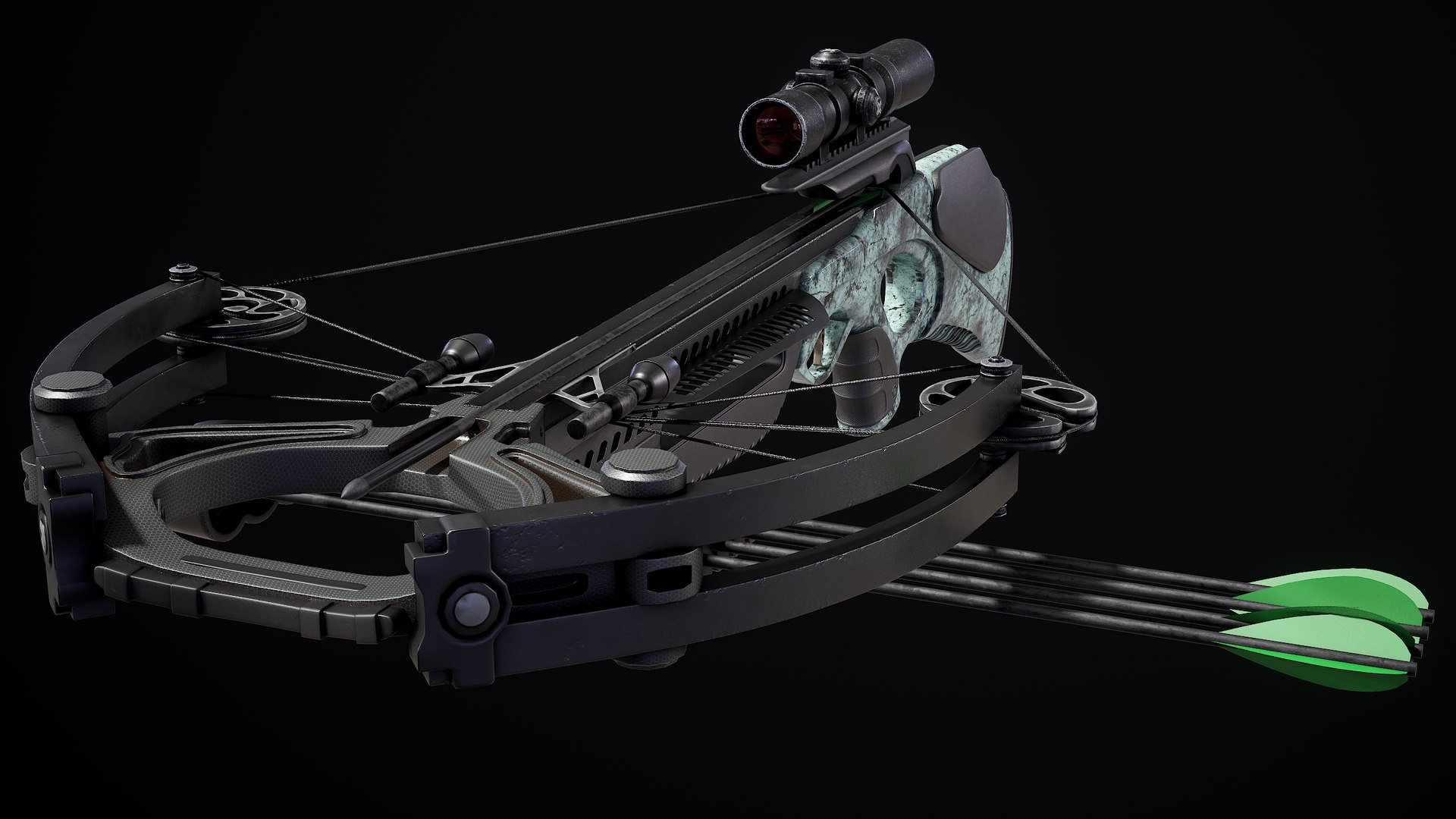 Modern Crossbow With Arrows PBR 3D model - TurboSquid 1816903