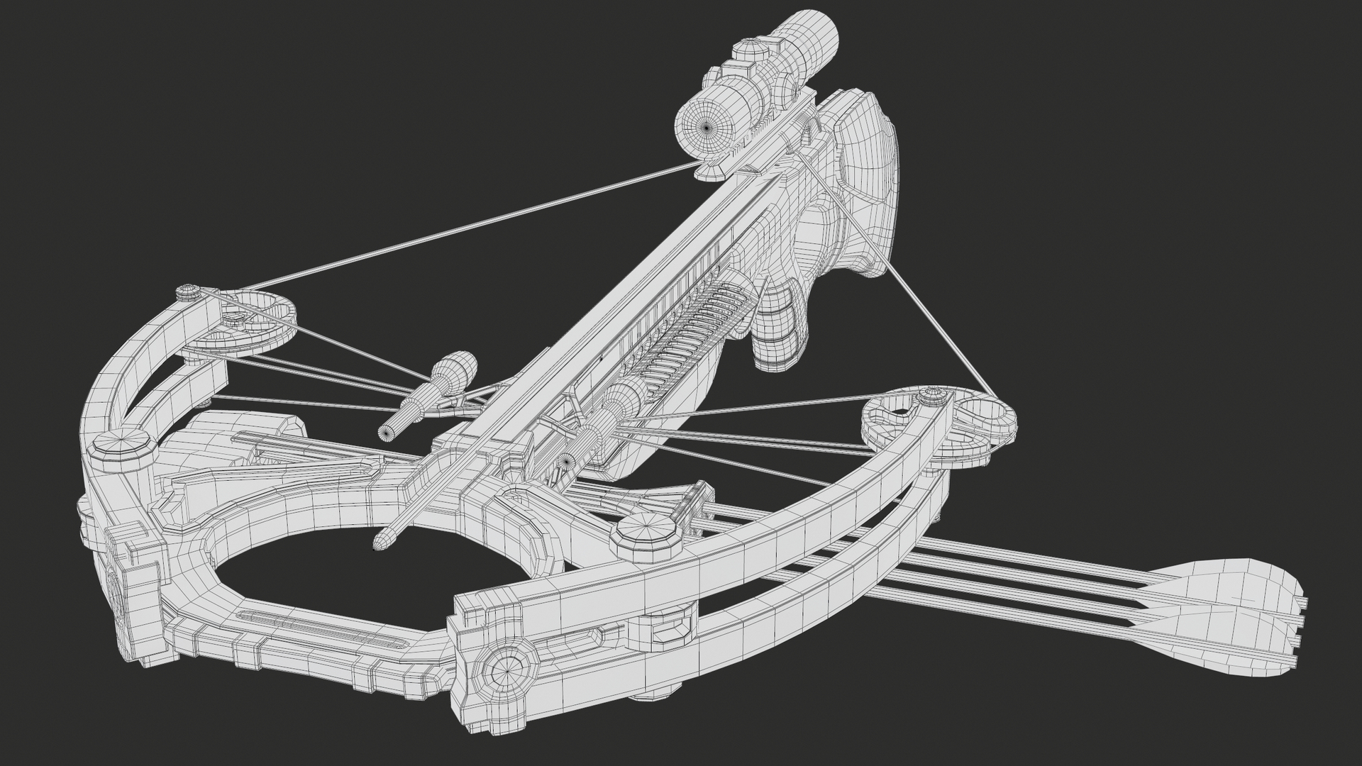 Modern Crossbow With Arrows PBR 3D model - TurboSquid 1816903