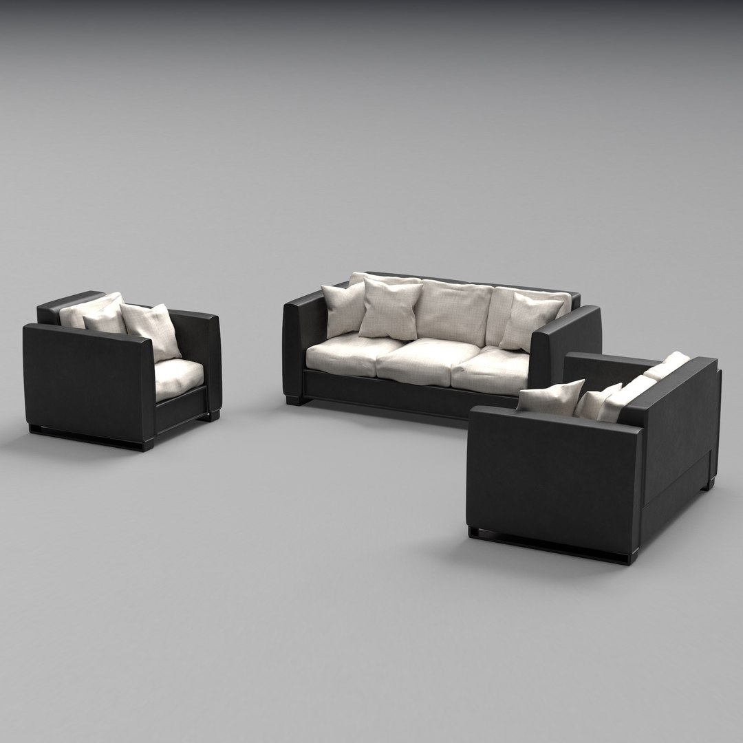 3D Modern Sofa Set Model - TurboSquid 2333726