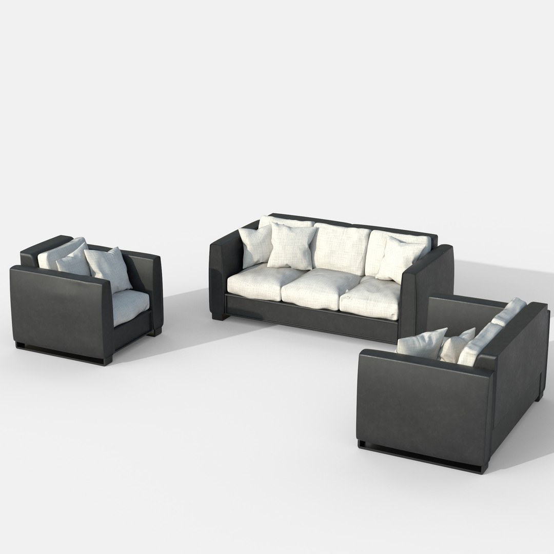 3D Modern Sofa Set Model - TurboSquid 2333726