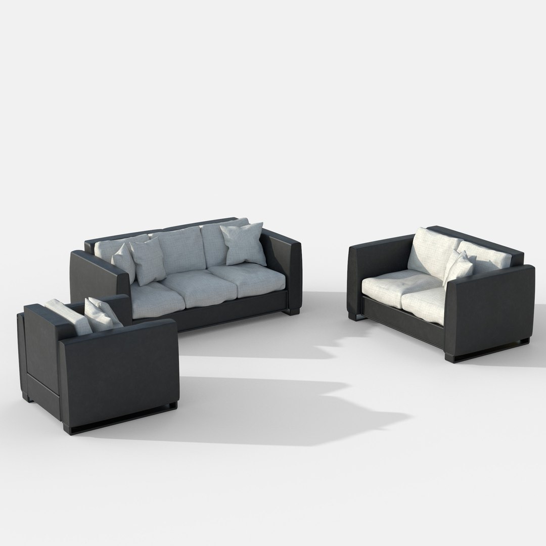 3D Modern Sofa Set Model - TurboSquid 2333726