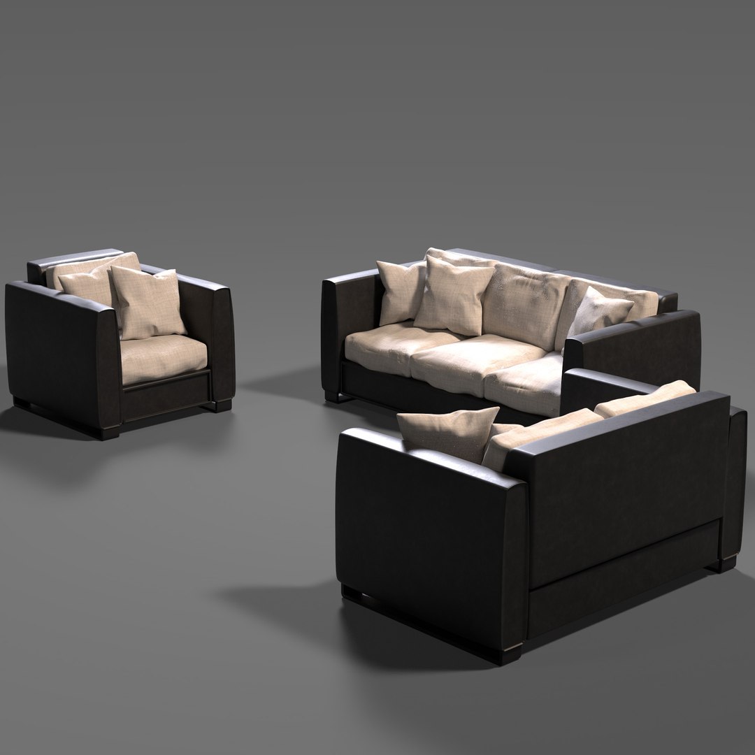 3D Modern Sofa Set Model - TurboSquid 2333726