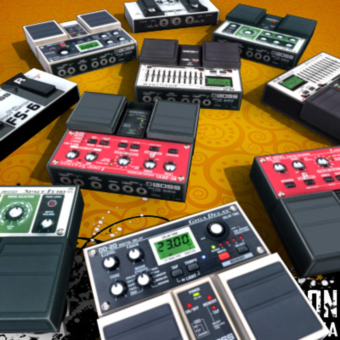 3d model guitar fx pedals