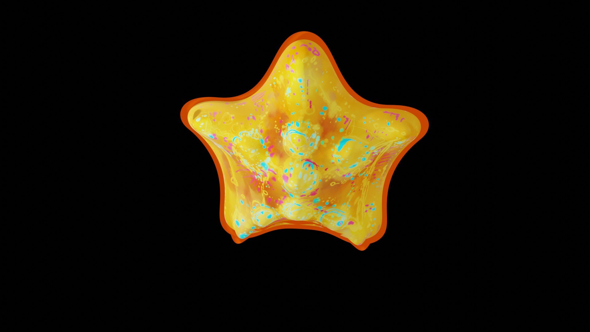 3D model Neon Graffiti Starfish A Cartoon 3D Model with HandDrawn ...