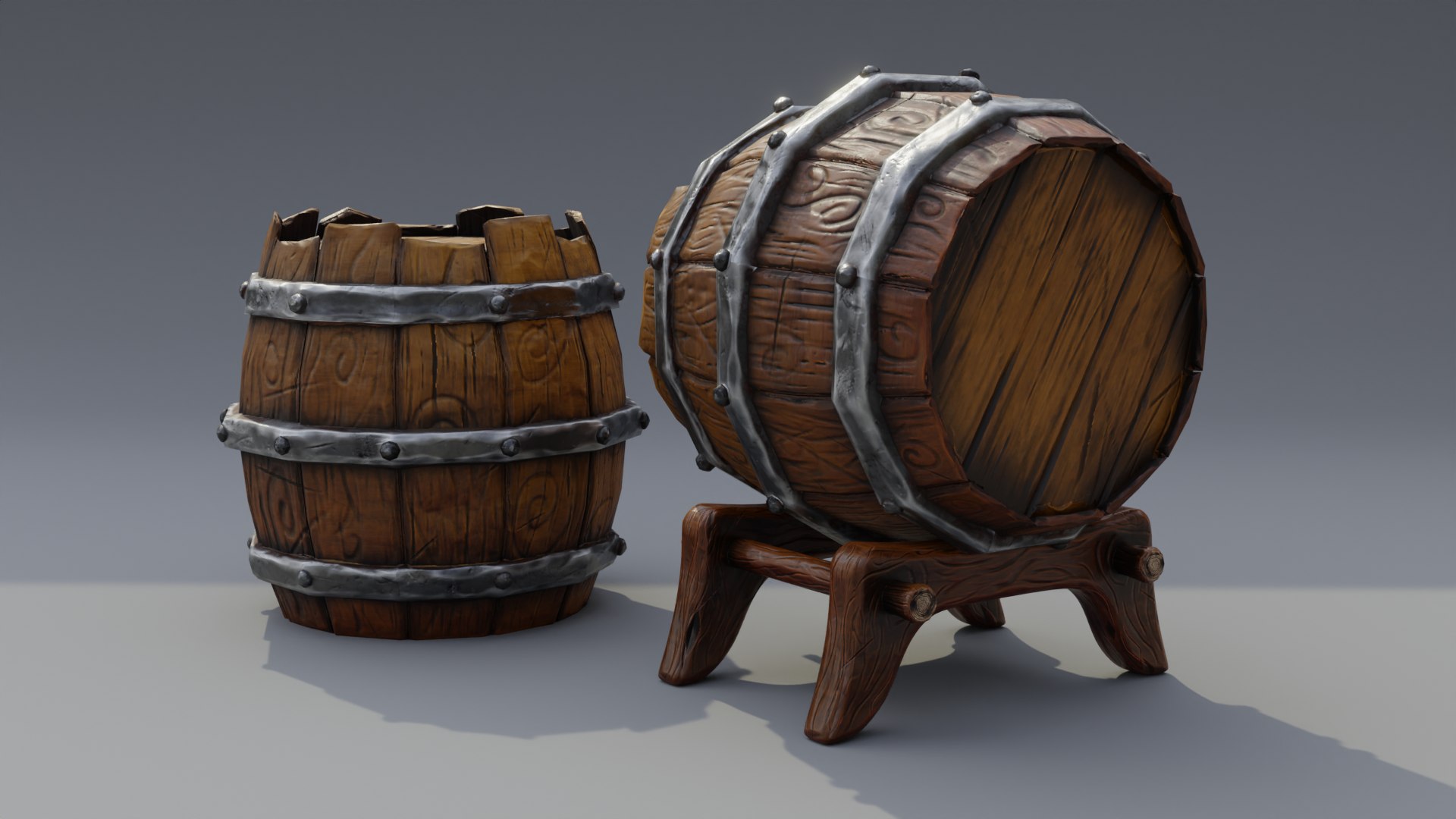 3D Stylized Barrel - Low Poly Model - TurboSquid 2040204