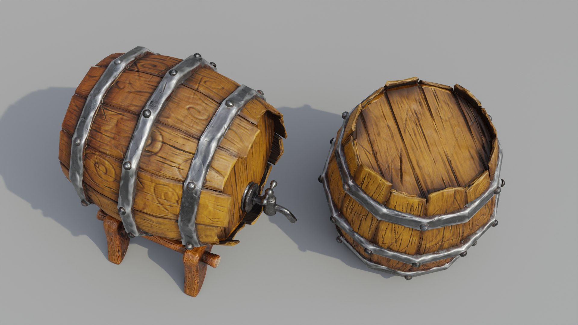 3D Stylized Barrel - Low Poly Model - TurboSquid 2040204